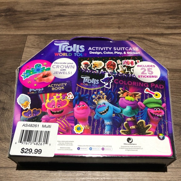 Trolls | Toys | Trolls 2 World Tour Activity Suitcase Large Coloring ...